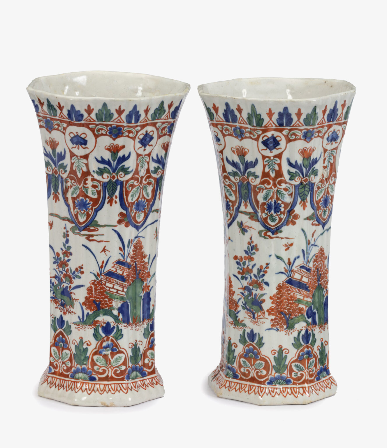 •D2419. Pair of Cashmere Palette Beaker Vases – Aronson Antiquairs of ...
